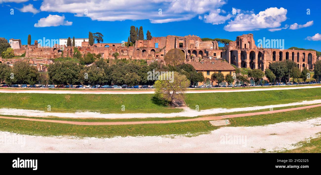 The Circus Maximus and ancient Rome landmarks panoramic view Stock ...