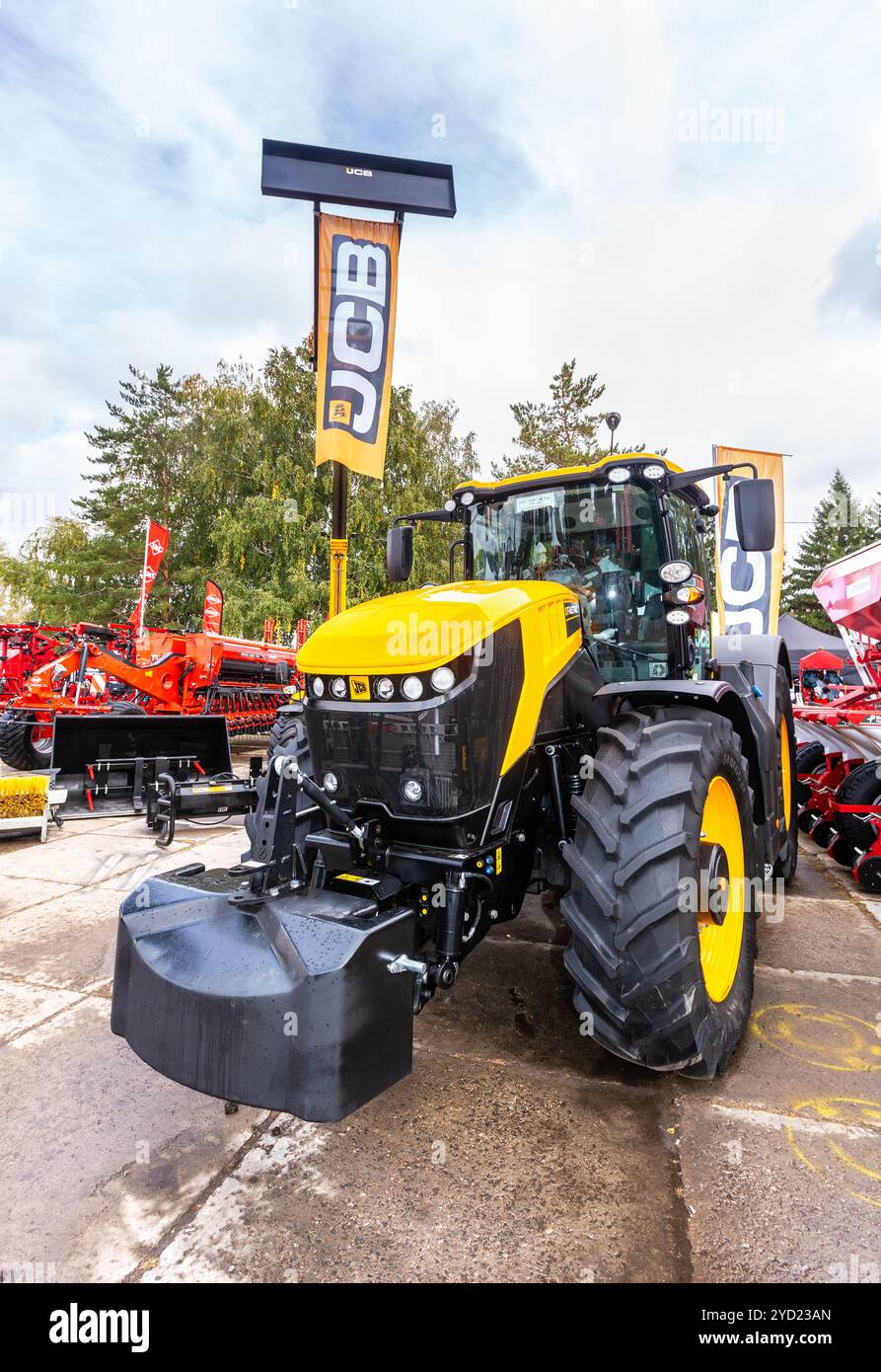 Modern agricultural wheeled tractor JCB Stock Photo - Alamy