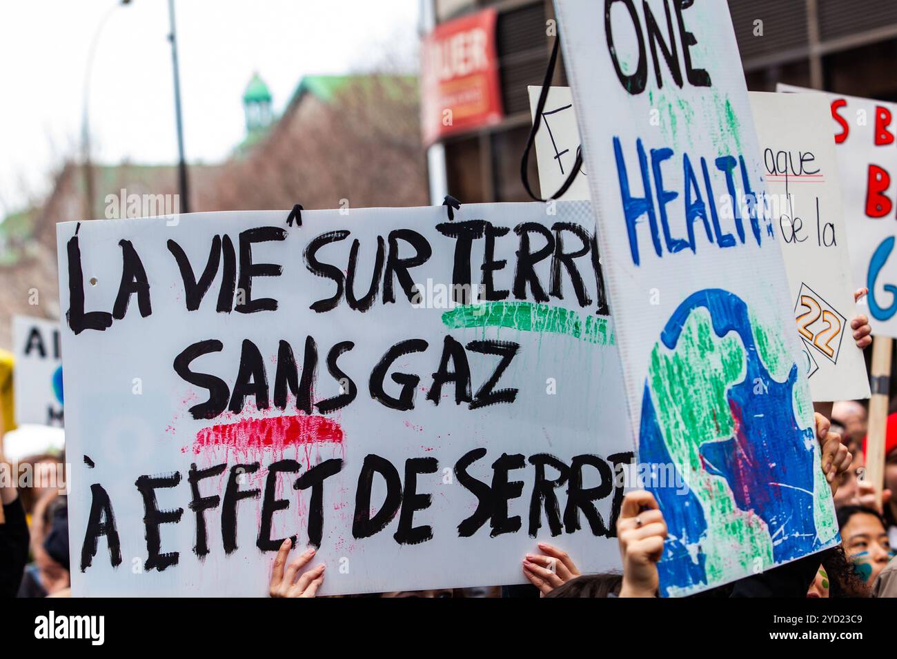 French signs seen at ecological protest Stock Photo - Alamy