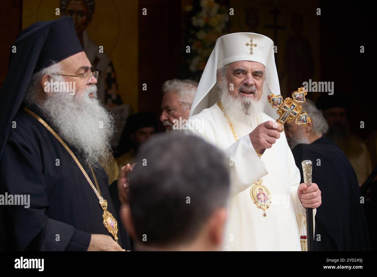Bucharest, Romania. 24th Oct, 2024: Archbishop George of Cyprus (L) and ...