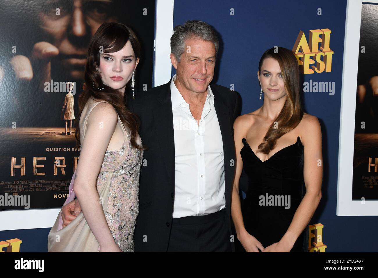 LOS ANGELES, CA - OCTOBER 24: Sophie Thatcher, Hugh Grant and Chloe ...