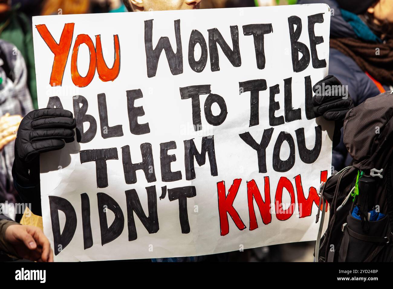 Homemade sign at environmental rally Stock Photo - Alamy