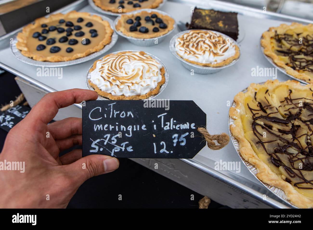 Baked goods at outdoor agriculture fair Stock Photo - Alamy