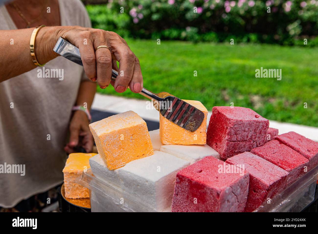 Baked goods at outdoor agriculture fair Stock Photo - Alamy