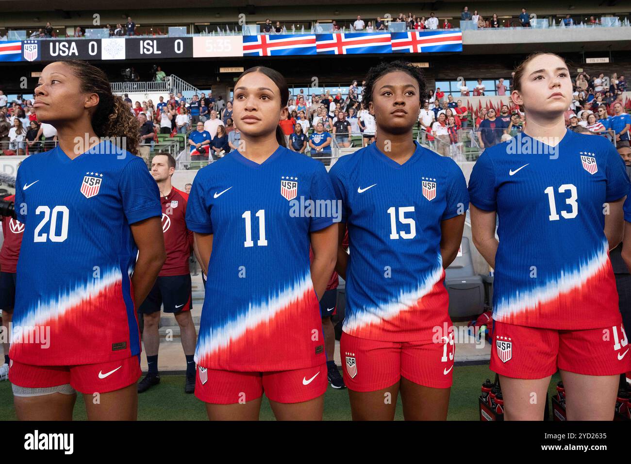 October 24, 2024: US WomenÕs Soccer team at the start of the game ...