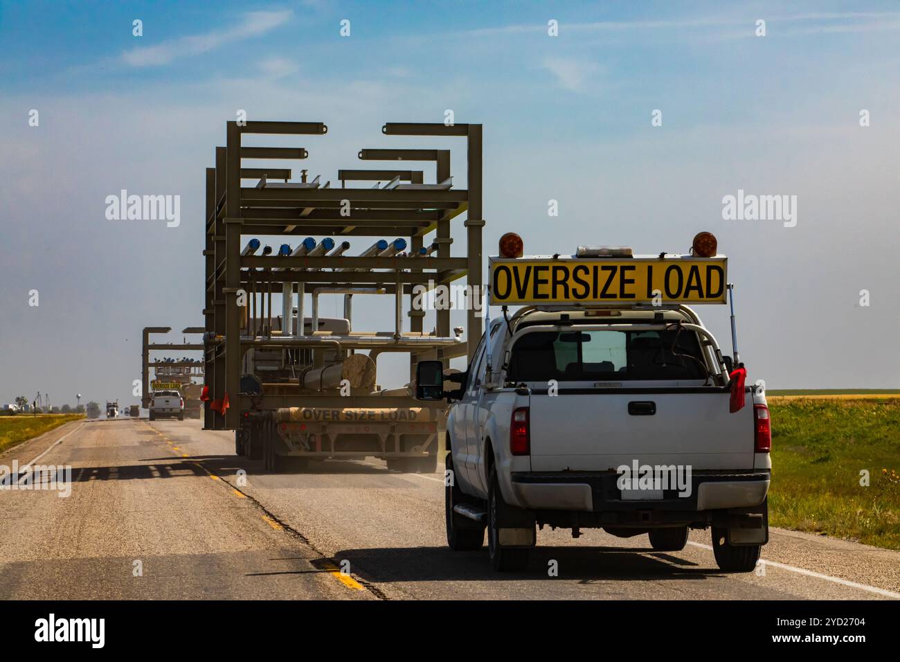 Truck with oversize load on the highway Stock Photo - Alamy