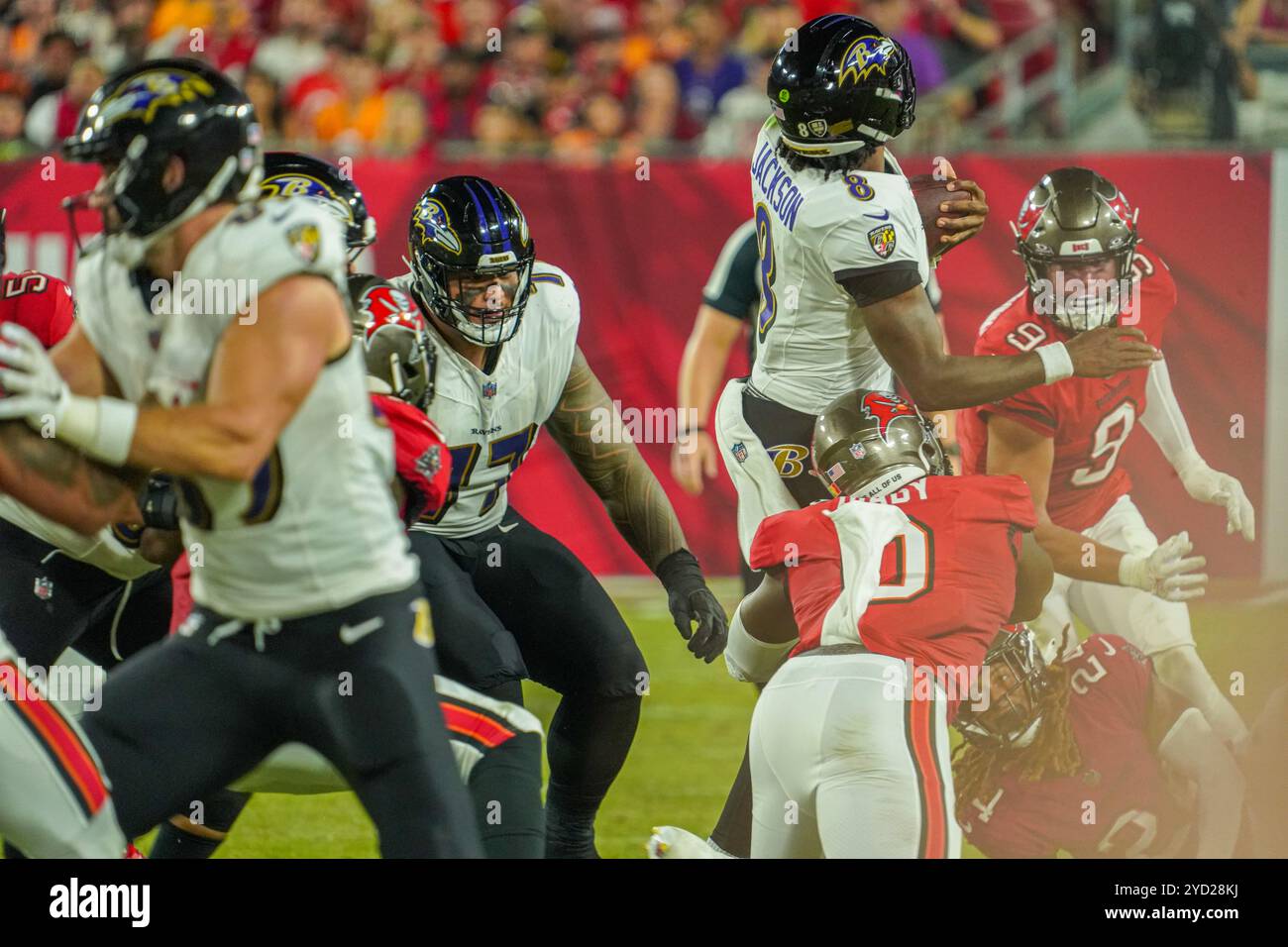 Tampa Bay, Florida, USA, October 21, 2024, Baltimore Ravens quarterback ...