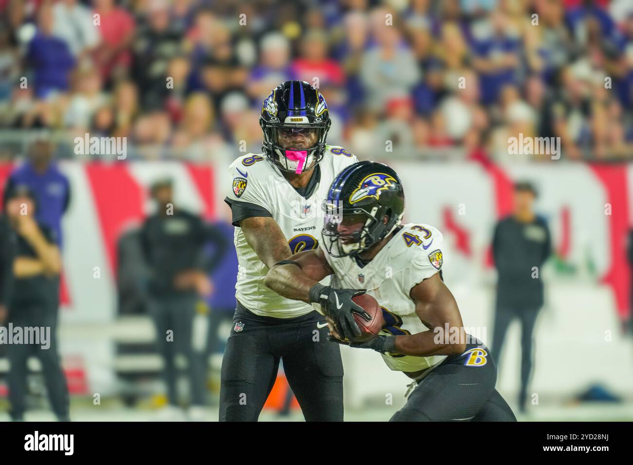Tampa Bay, Florida, USA, October 21, 2024, Baltimore Ravens quarterback ...