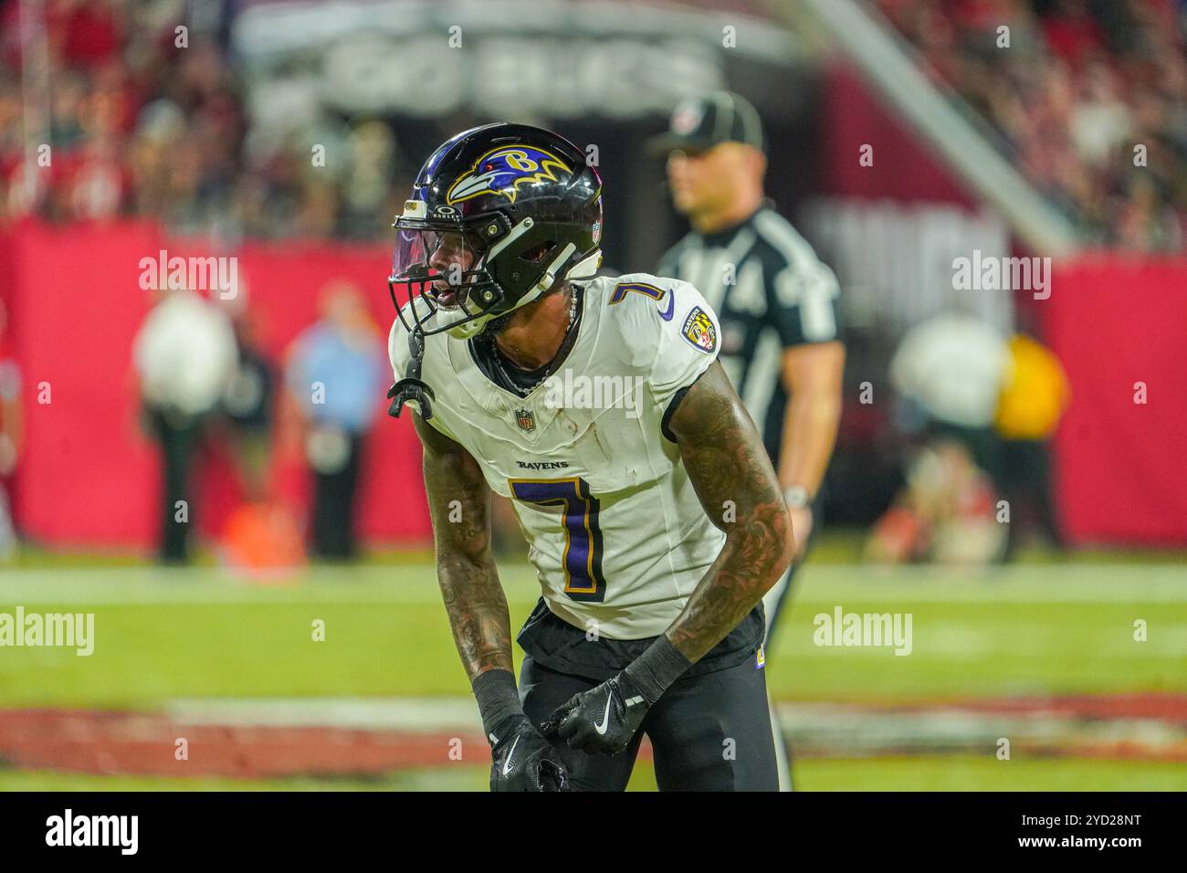 Tampa Bay, Florida, USA, October 21, 2024, Baltimore Ravens player ...