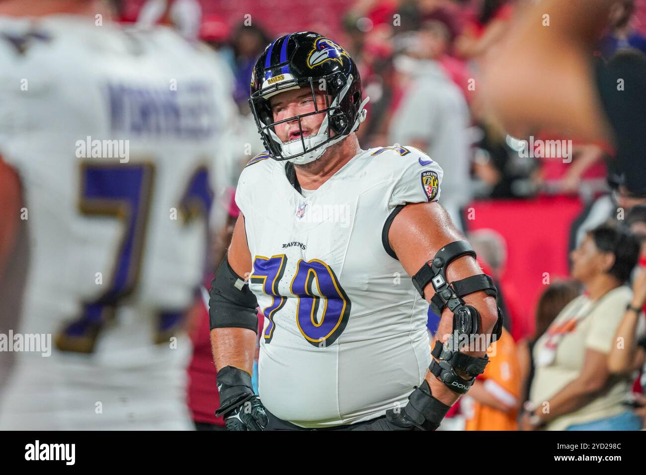 Tampa Bay, Florida, USA, October 21, 2024, Baltimore Ravens player ...
