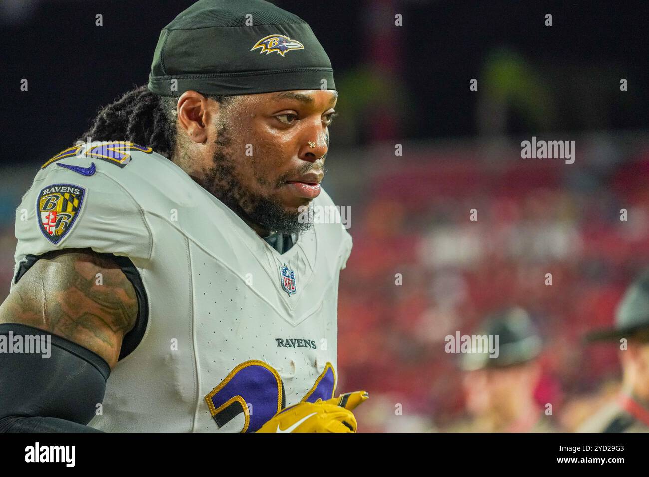 Tampa Bay, Florida, USA, October 21, 2024, Baltimore Ravens player ...