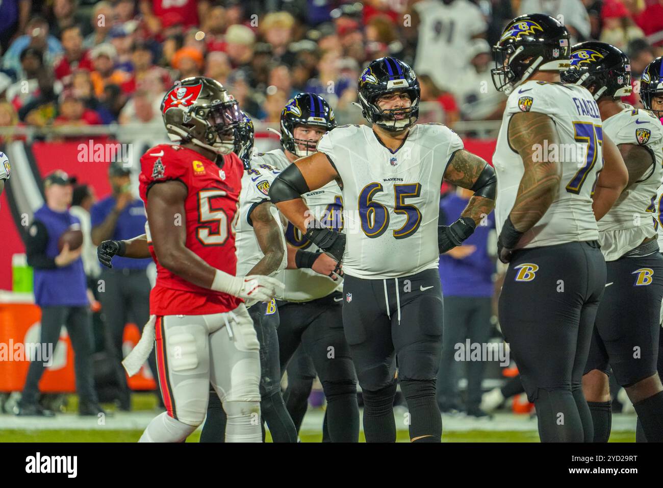 Tampa Bay, Florida, USA, October 21, 2024, Baltimore Ravens player ...