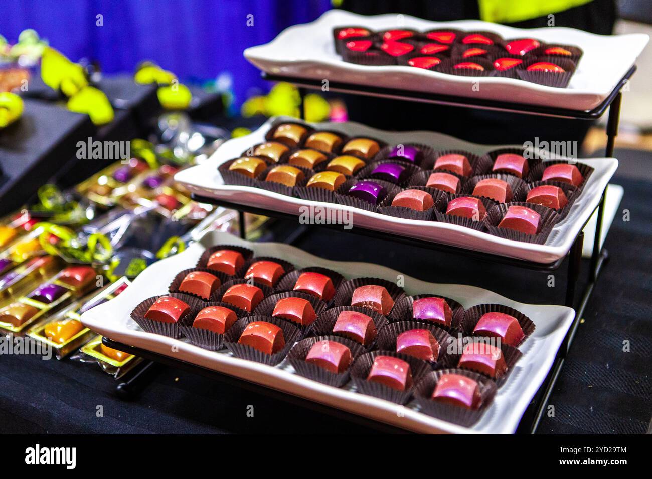 Colorful chocolate display Stock Photo - Alamy
