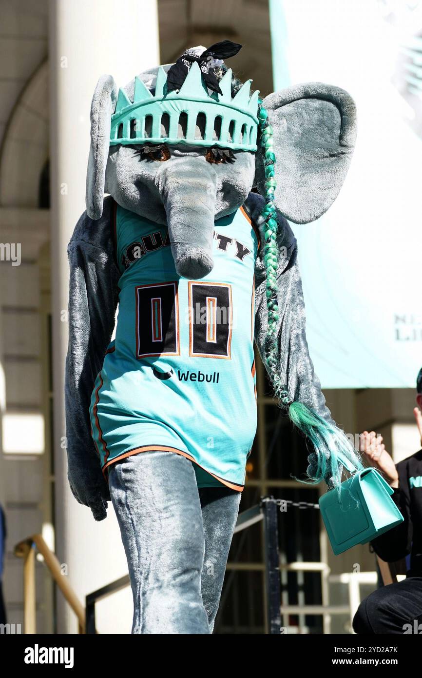 Ellie the Elephant in attendance for Ticker Tape Parade for WNBA ...