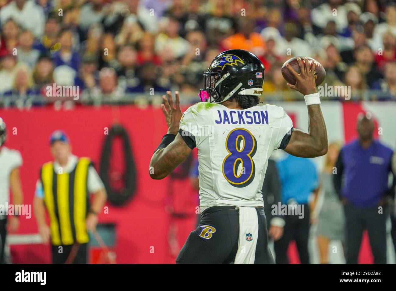 Tampa Bay, Florida, USA, October 21, 2024, Baltimore Ravens quarterback ...