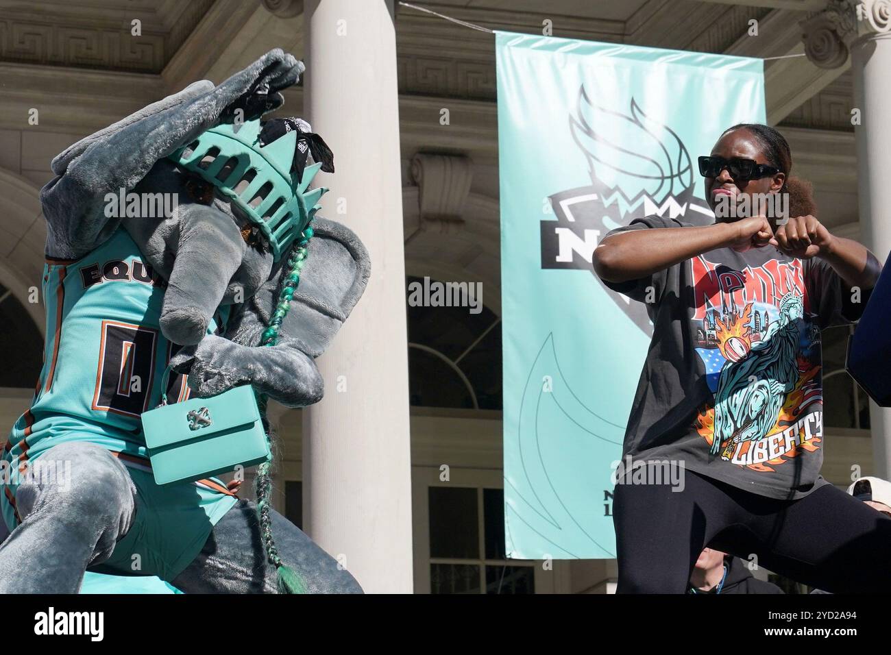 Ellie the Elephant, Kennedy Burke in attendance for Ticker Tape Parade ...