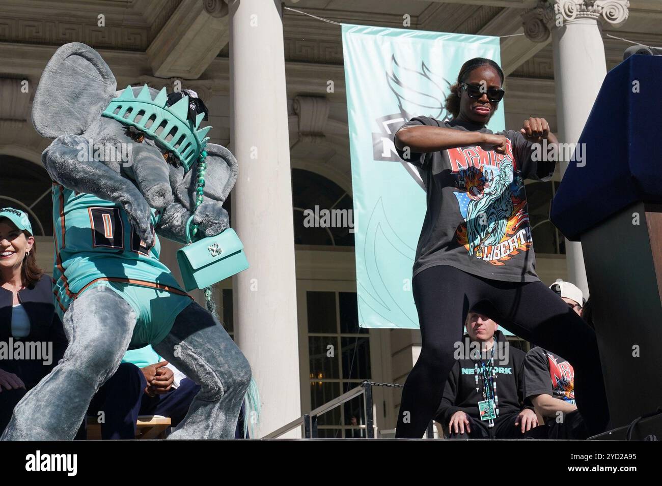 Ellie the Elephant, Kennedy Burke in attendance for Ticker Tape Parade ...