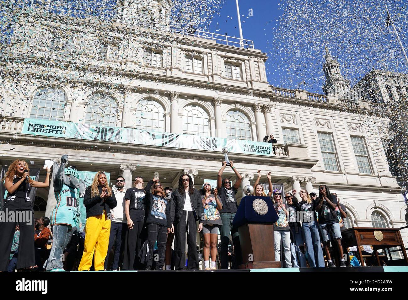 2024 WNBA Champions New York Liberty in attendance for Ticker Tape ...