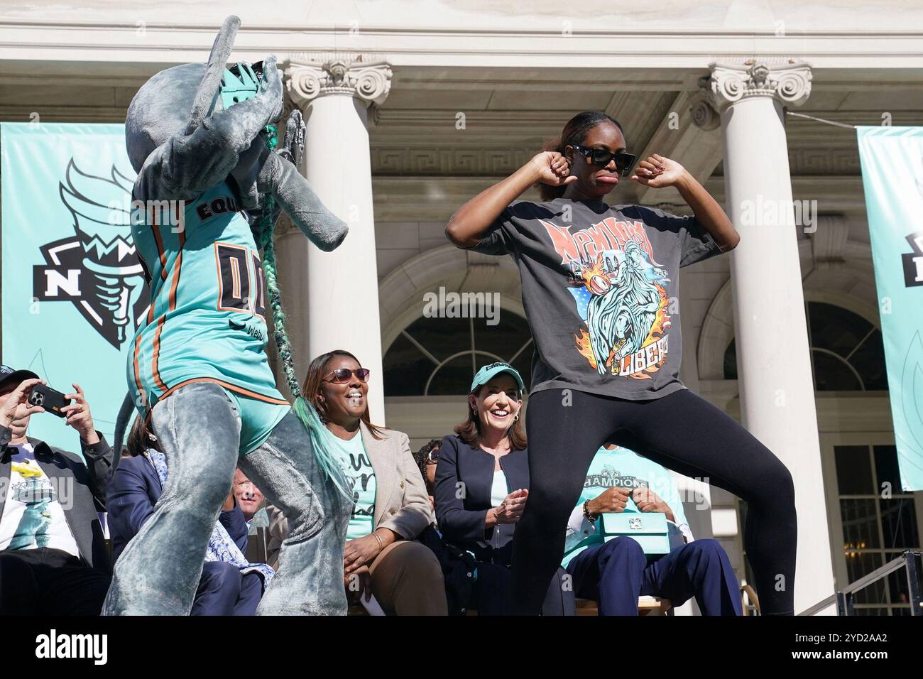 Ellie the Elephant, Kennedy Burke in attendance for Ticker Tape Parade ...