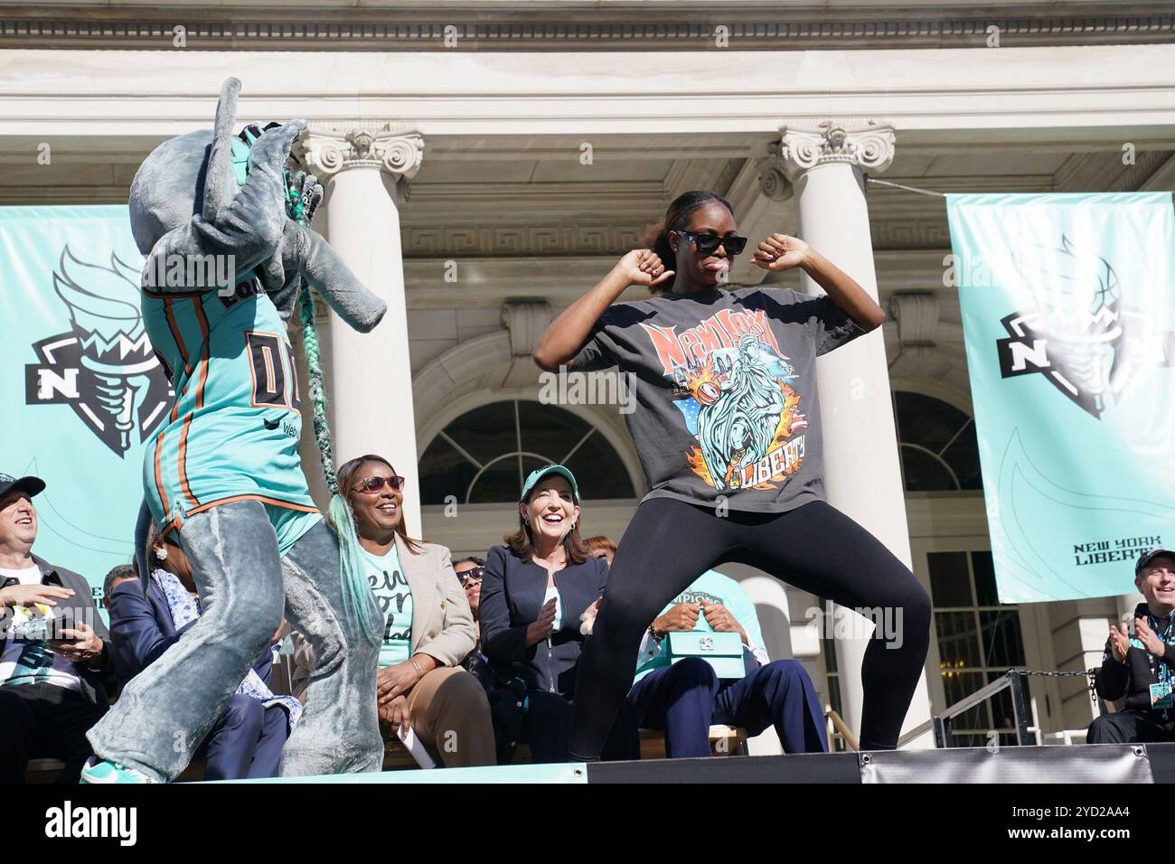 Ellie the Elephant, Kennedy Burke in attendance for Ticker Tape Parade ...