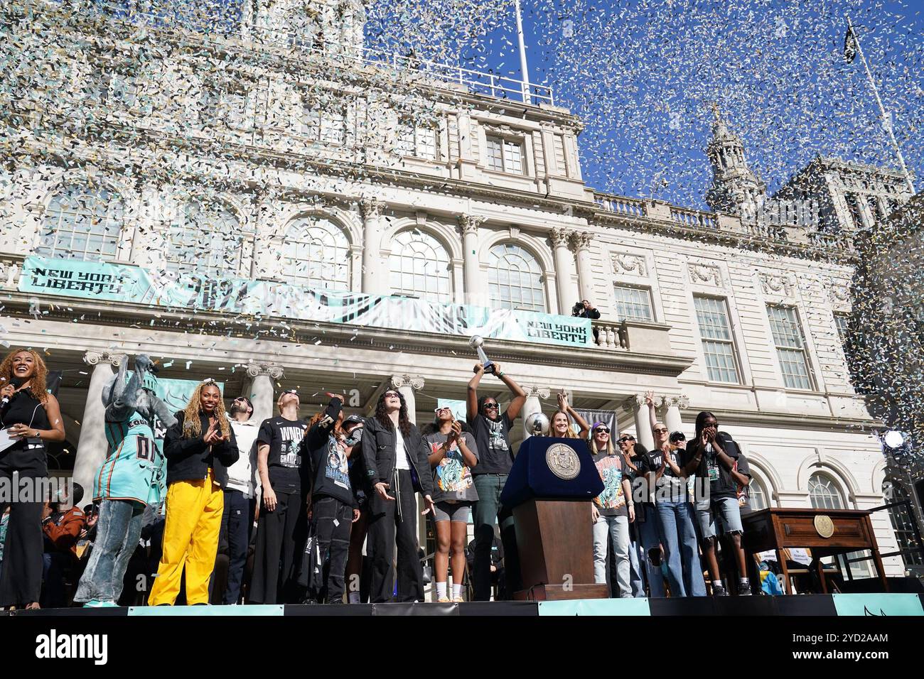 2024 WNBA Champions New York Liberty in attendance for Ticker Tape ...