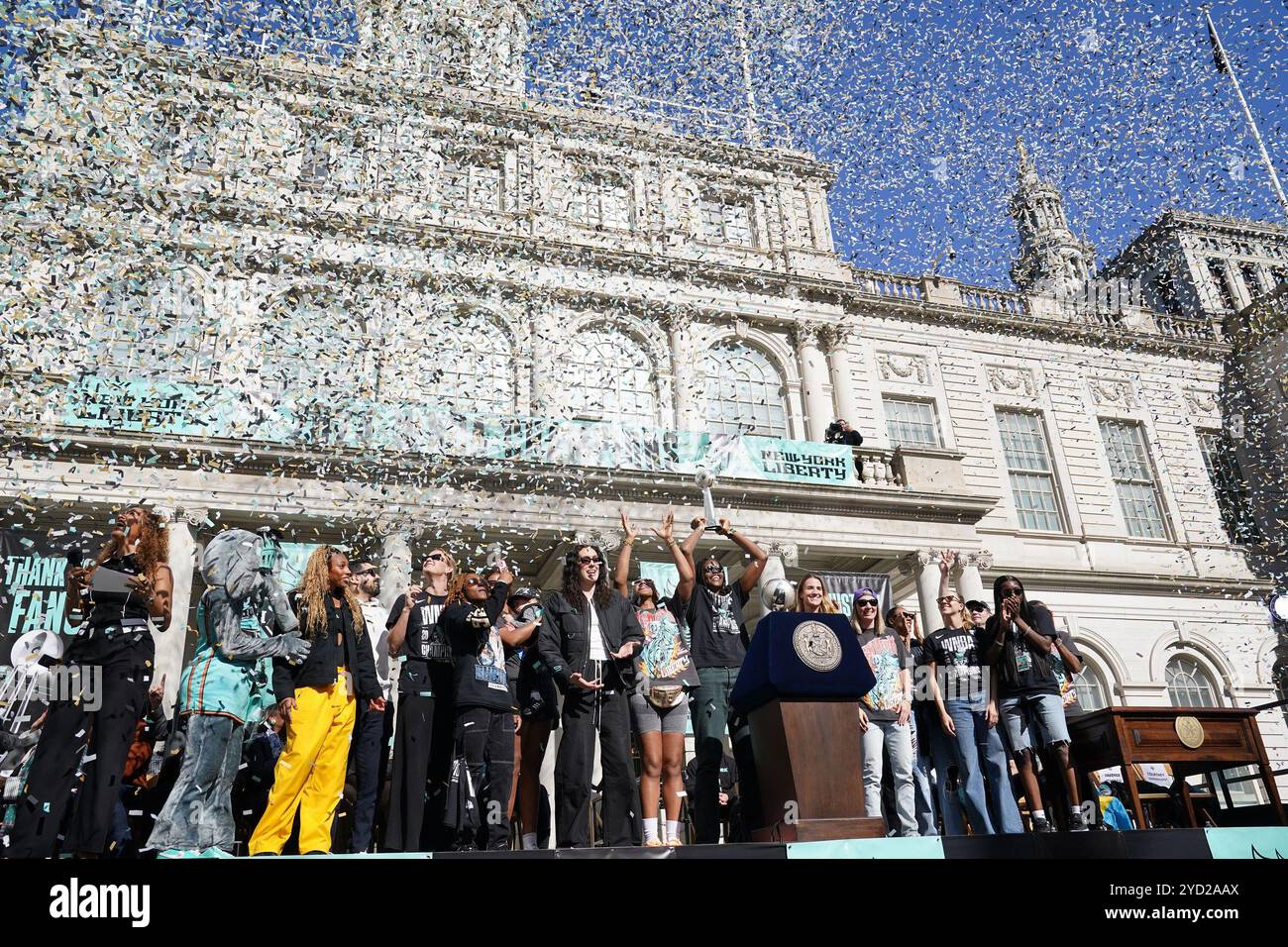 2024 WNBA Champions New York Liberty in attendance for Ticker Tape ...