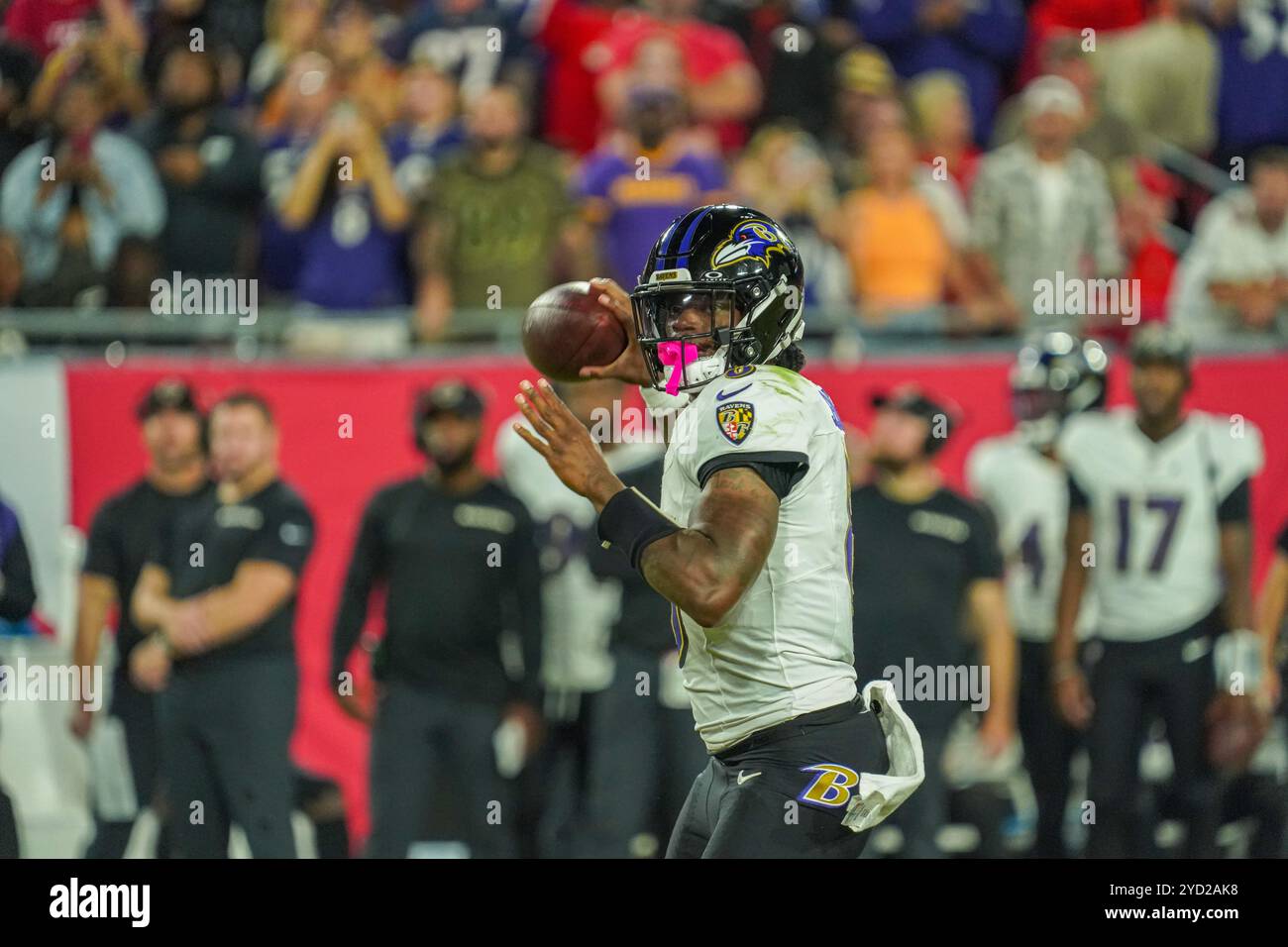 Tampa Bay, Florida, USA, October 21, 2024, Baltimore Ravens quarterback ...