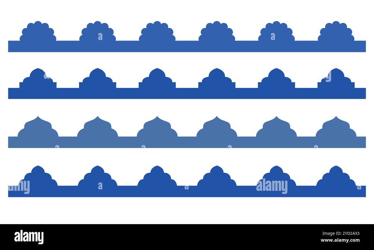 Traditional geometric arabic roof top border. Oriental abstract arch ...