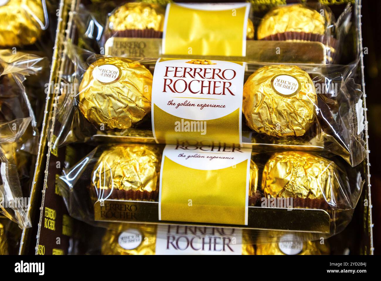 Ferrero Rocher chocolate on store shelf Stock Photo - Alamy