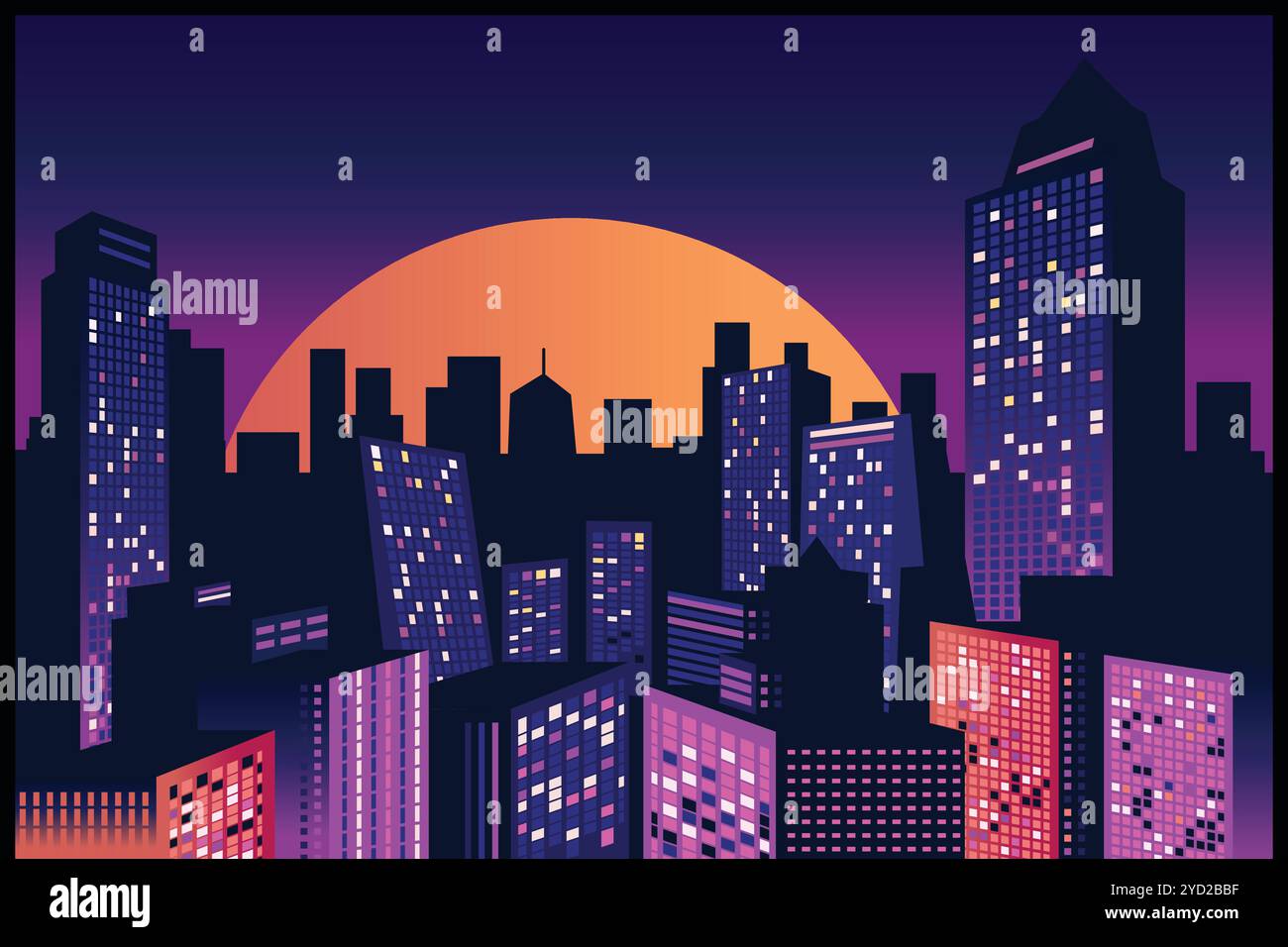 Nighttime cityscape Stock Vector Images - Alamy