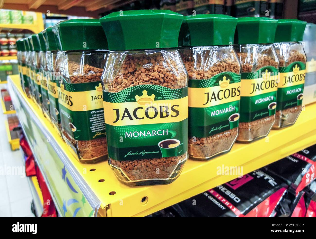 Coffee Jacobs Monarch on the shelf at the grocery store Stock Photo - Alamy