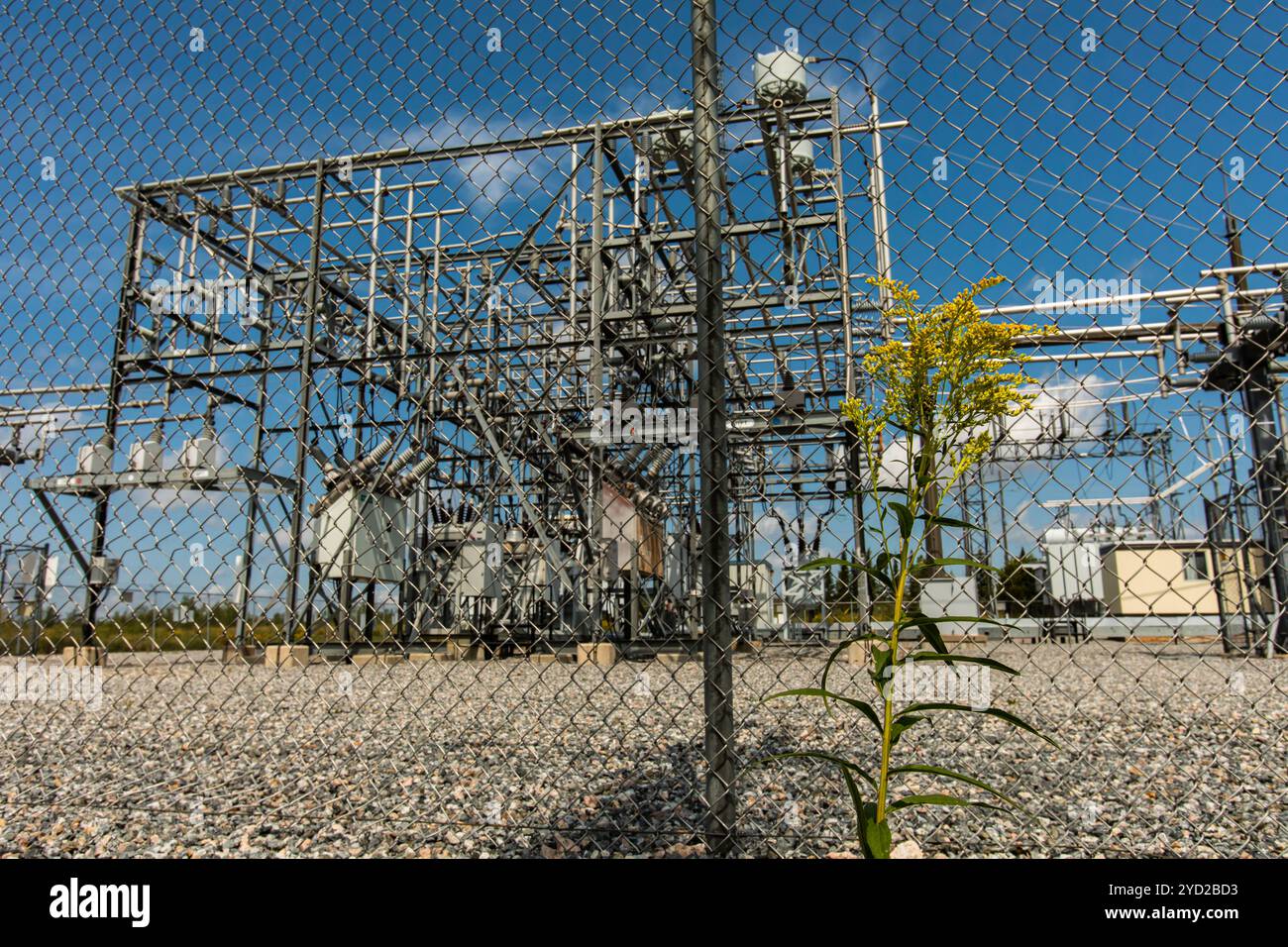 Electrical substation exterior fence Stock Photo - Alamy