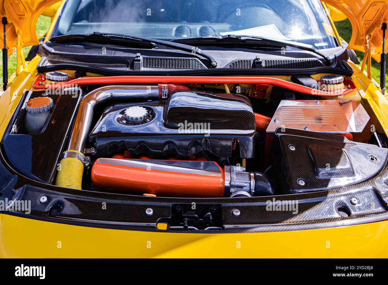 Car engine with tuning and modifications Stock Photo - Alamy