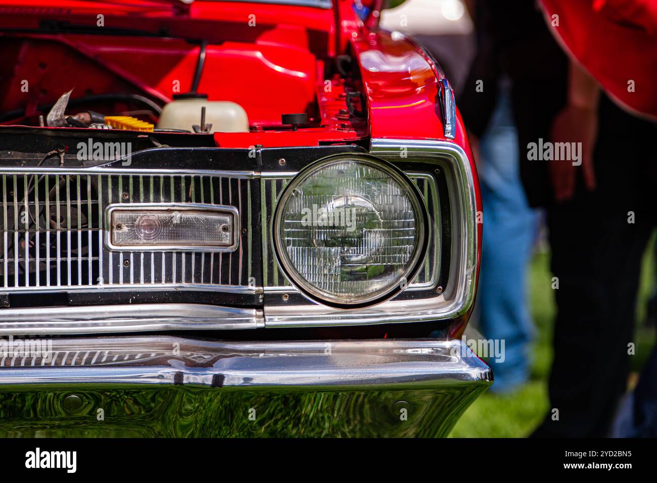 Old American muscle car half front side Stock Photo - Alamy