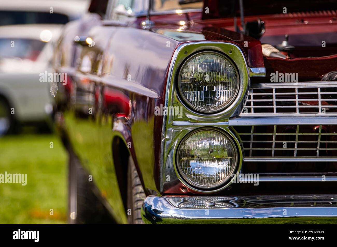 Old American muscle car half front side Stock Photo - Alamy