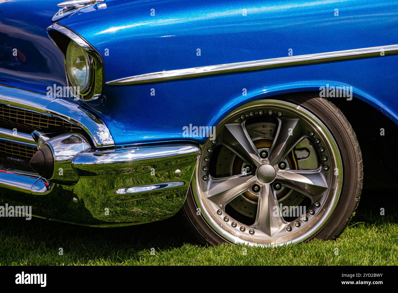 Old American antique car half front side Stock Photo - Alamy