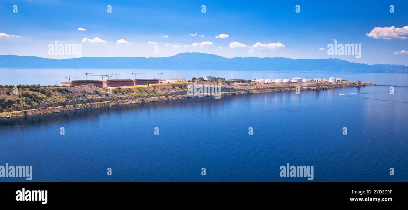 LNG terminal on Krk island panoramic view, energy port in Croatia Stock ...