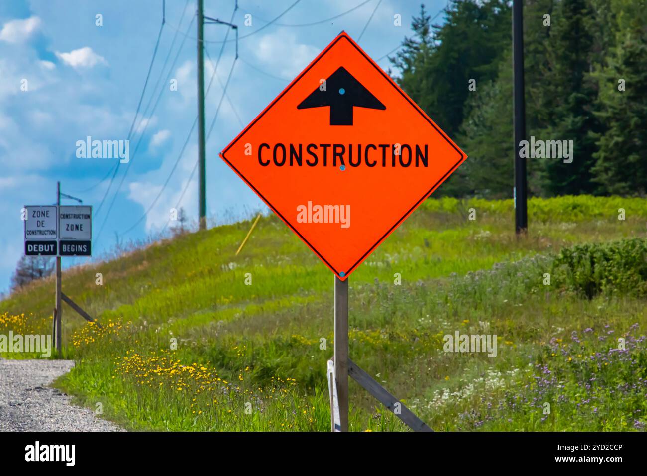 Construction work road signs Stock Photo - Alamy