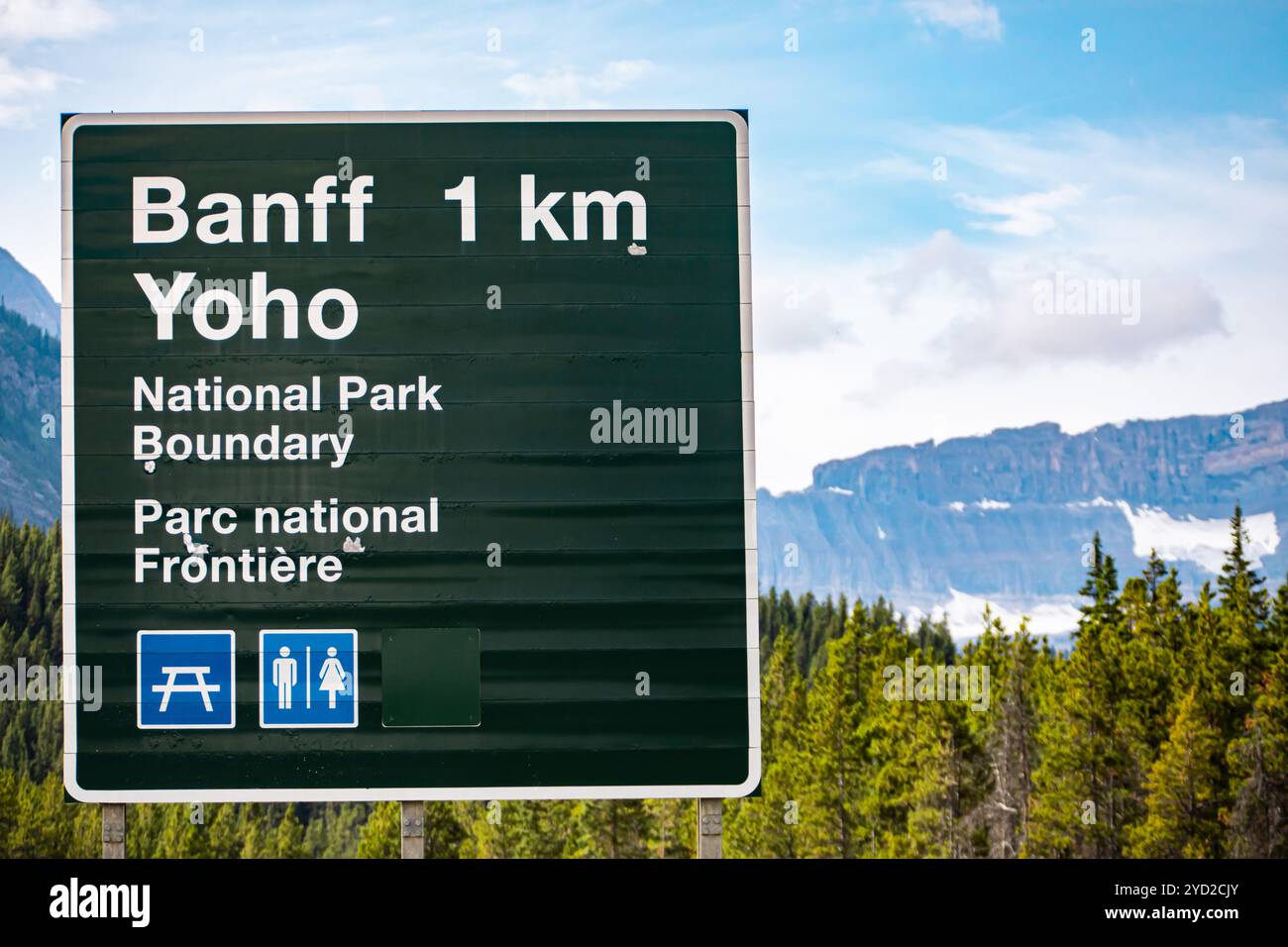 Banff Town Information road signs Stock Photo - Alamy