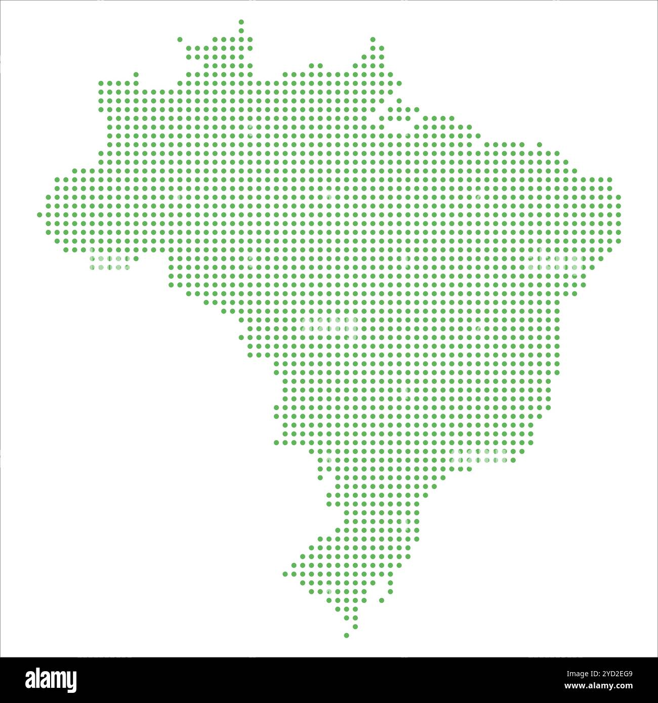 Green dotted map of Brazil. Abstract representation with small green ...