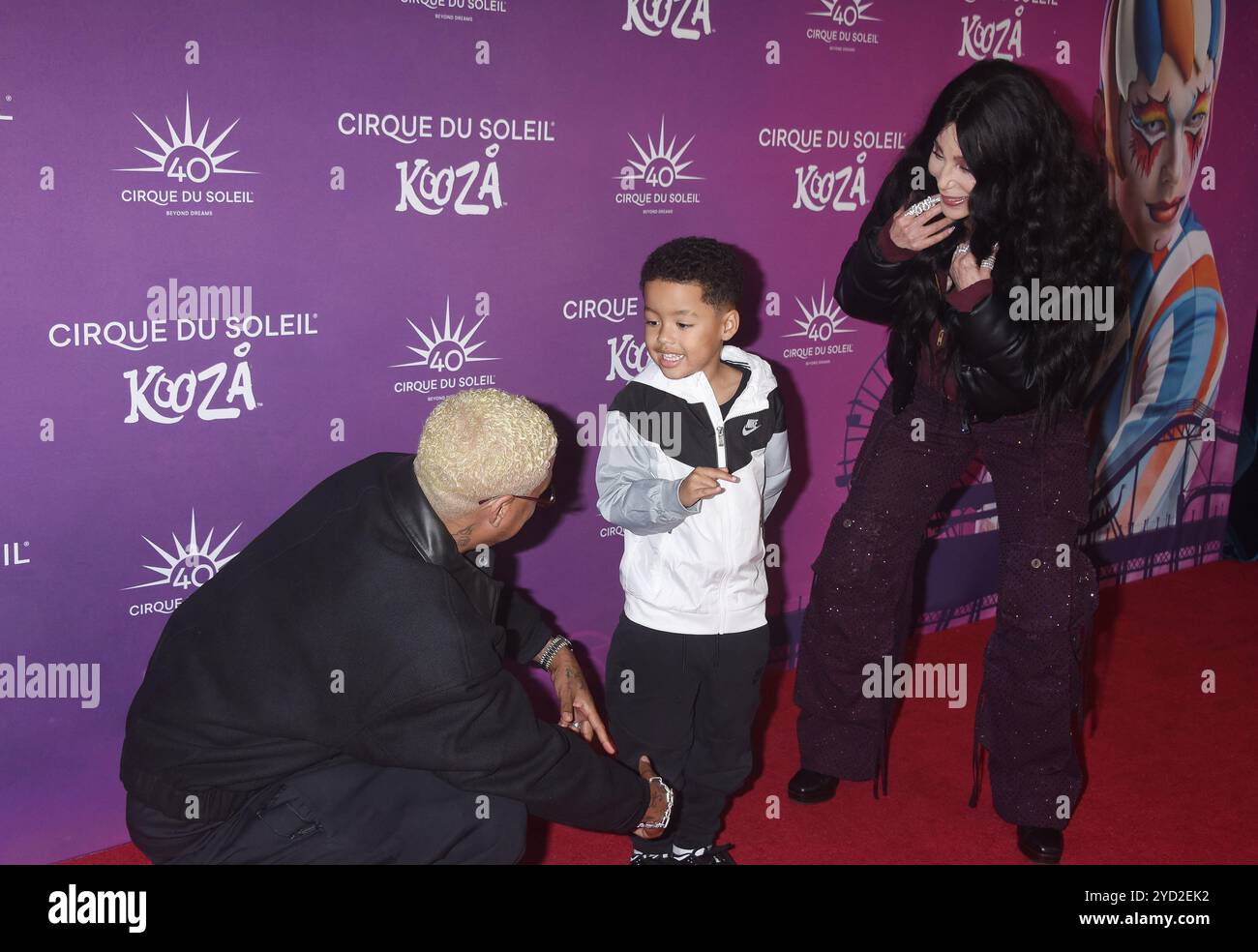 Cher, Alexander Edwards and Slash Edwards arriving to the Cirque du ...