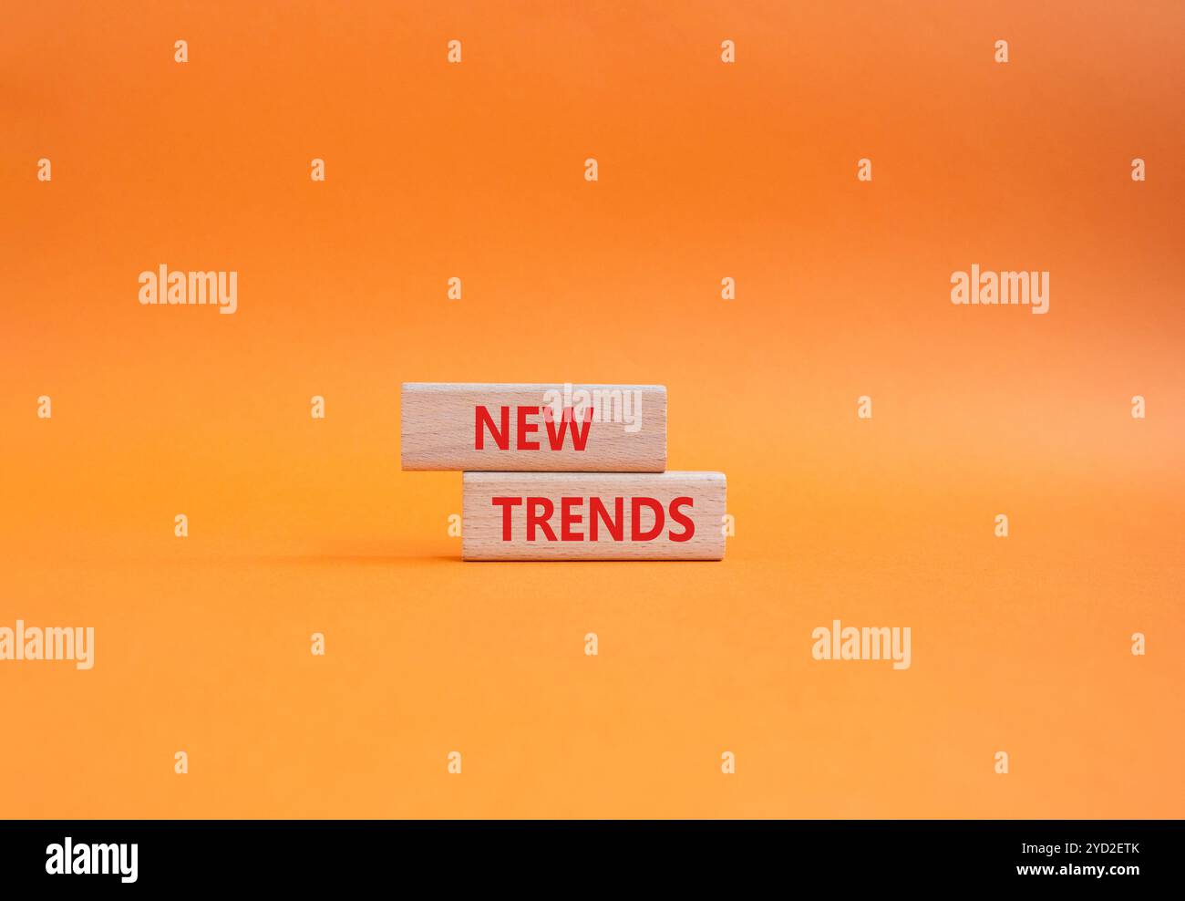 New Trends symbol. Wooden blocks with words New Trends. Beautiful ...