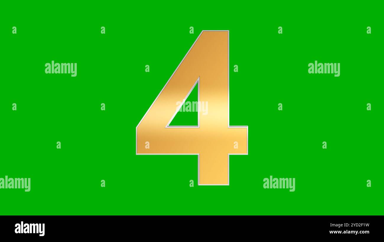 Number Four on Green Screen Stock Photo - Alamy