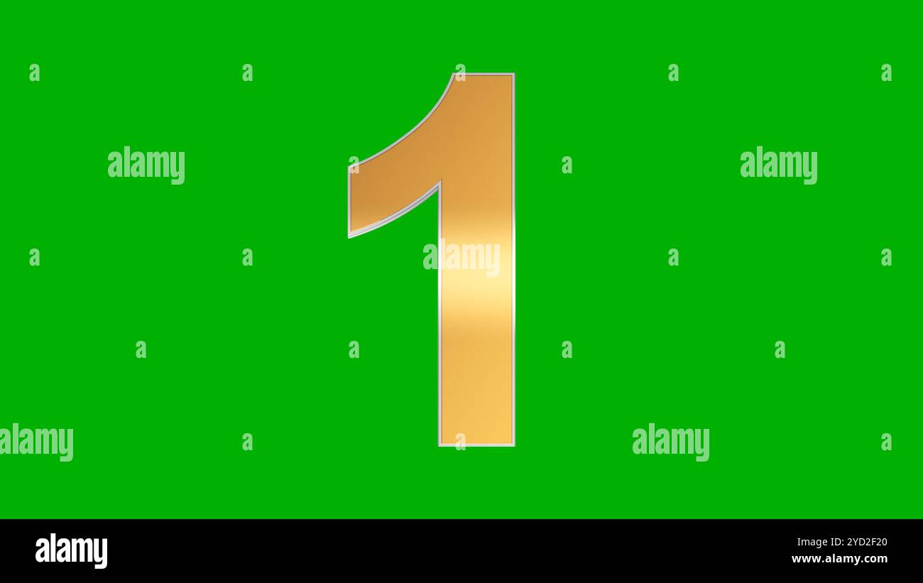 Number One on Green Screen Stock Photo - Alamy
