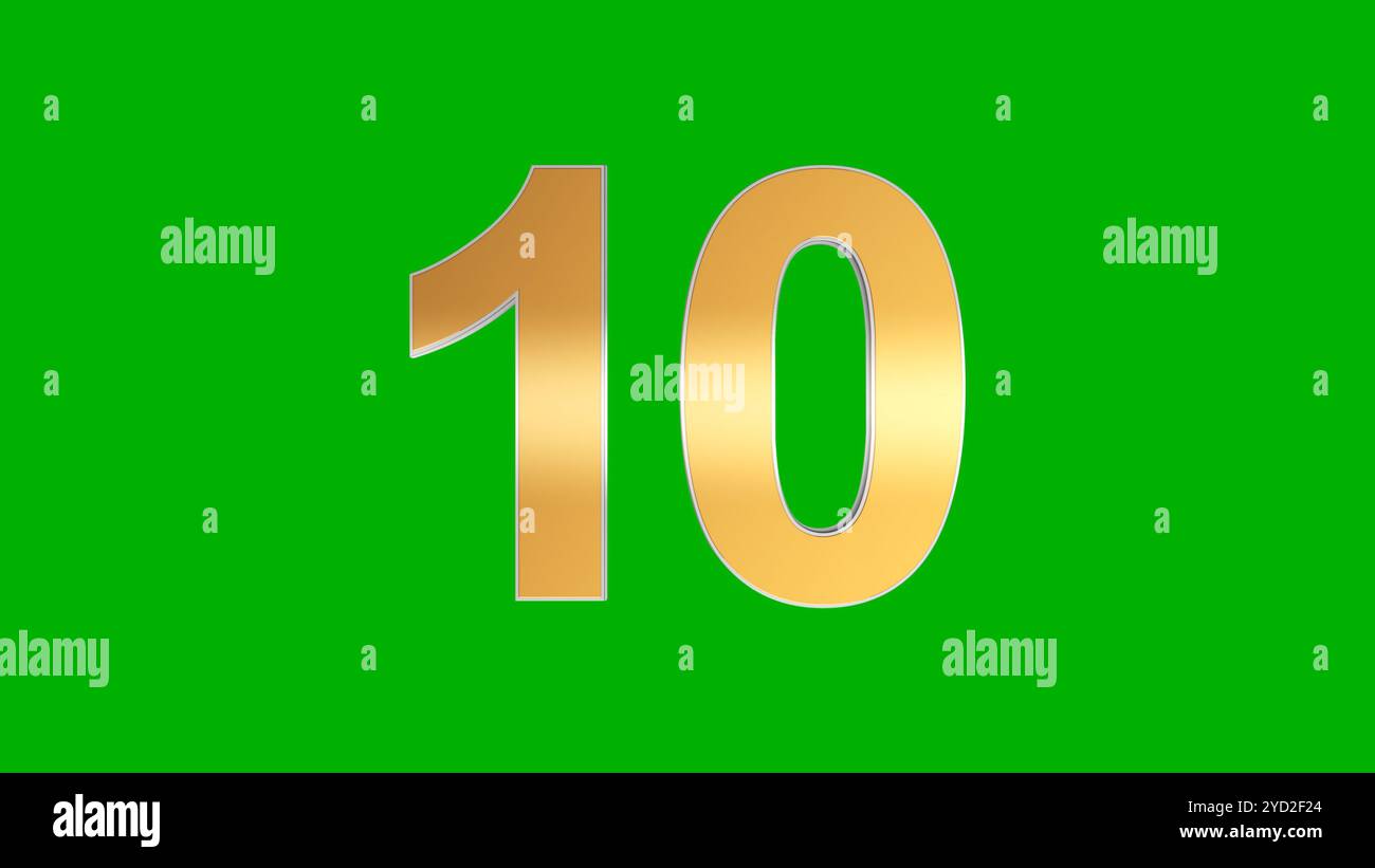 Number Ten on Green Screen Stock Photo - Alamy