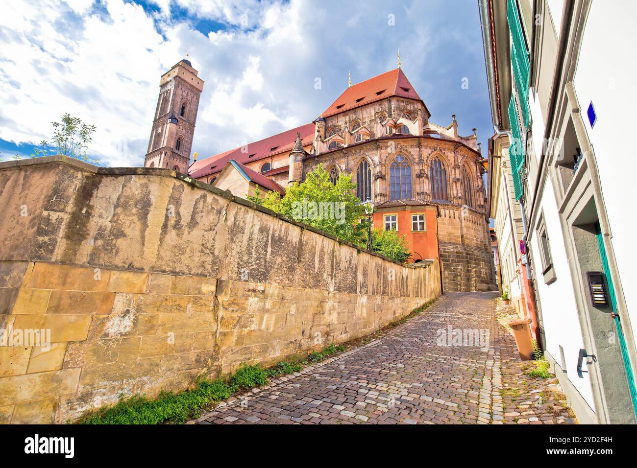 Bamberger Dom or church cathedral tower and streets of old town view Stock Photo - Alamy