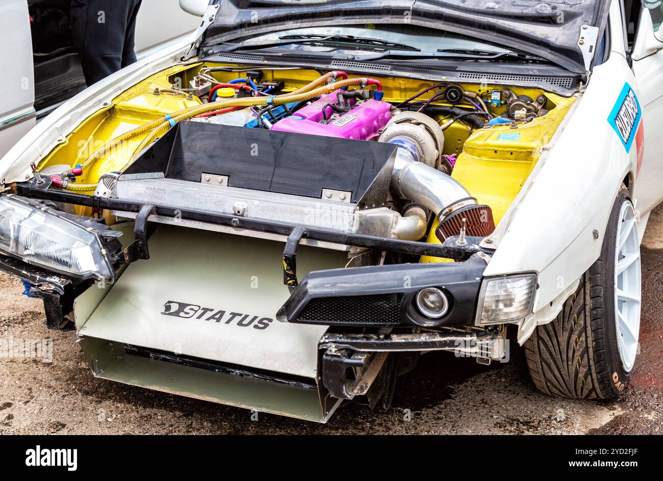 Tuned turbo car engine Nissan in vehicle Stock Photo - Alamy