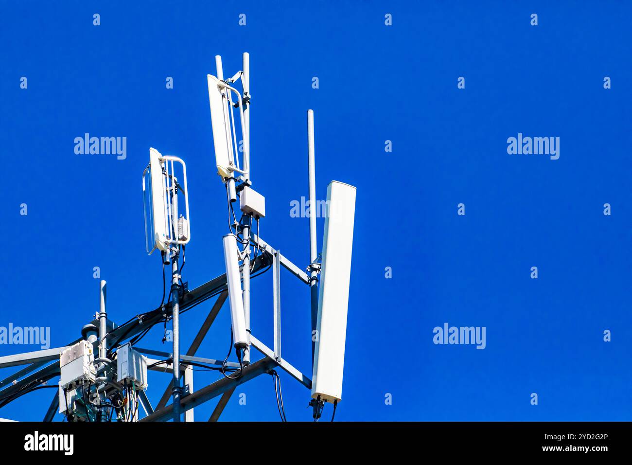 Cellular base station steel tower detail Stock Photo - Alamy