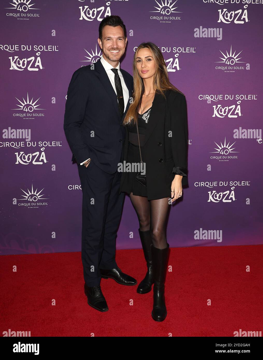 Santa Monica, USA. 24th Oct, 2024. Corey Conrad, Angel Carter arrives ...