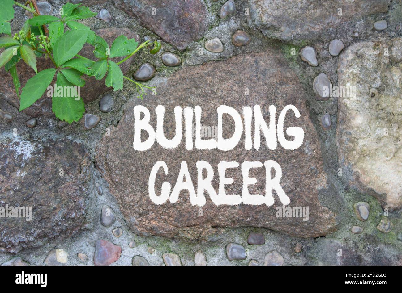 Building Career symbol. Stone wall with words Building Career ...